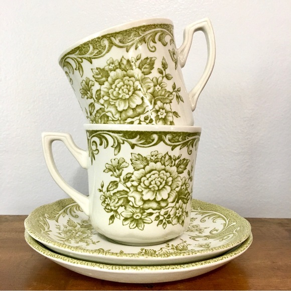 J&G Meakin | Dining | Euc Vintage Jg Meakin Tea Cup Saucer Set Green ...